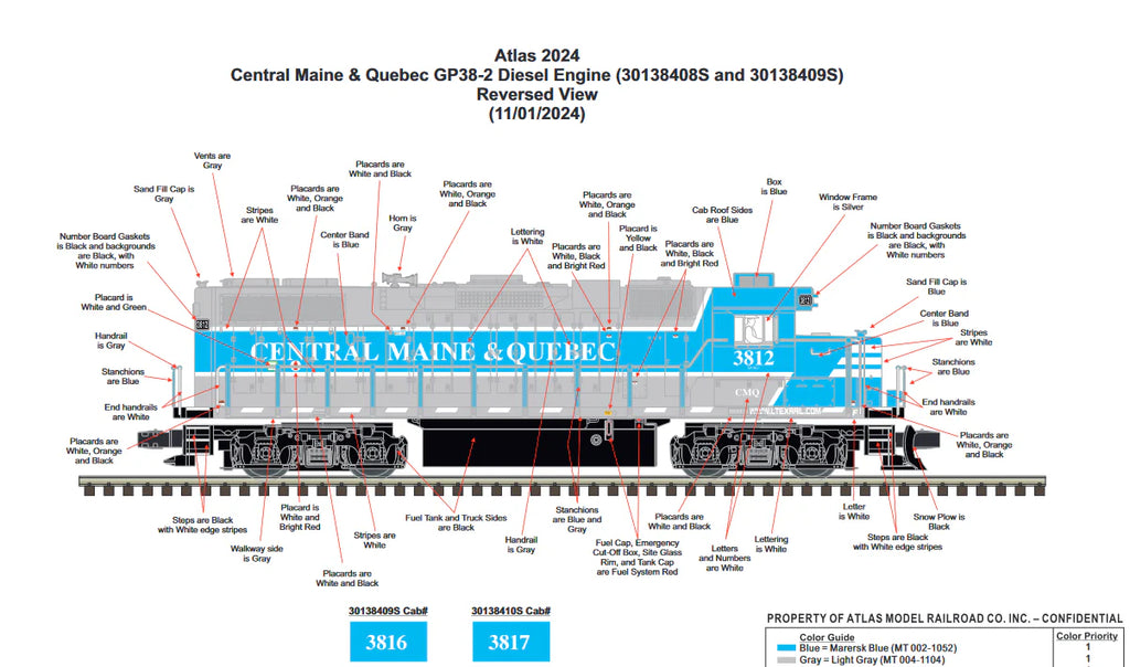 30138409S - Central Maine & Quebec GP38-3 Cab # 3816 ( 3-Rail ) – Dixie ...